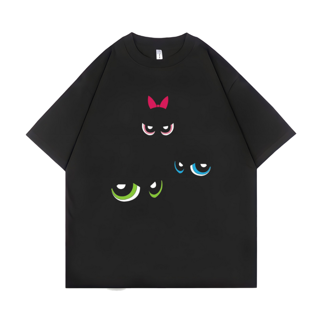 Irkr Oversized Unisex Black T-shirt "Powerpuff Girl Eye" | Shopee ...