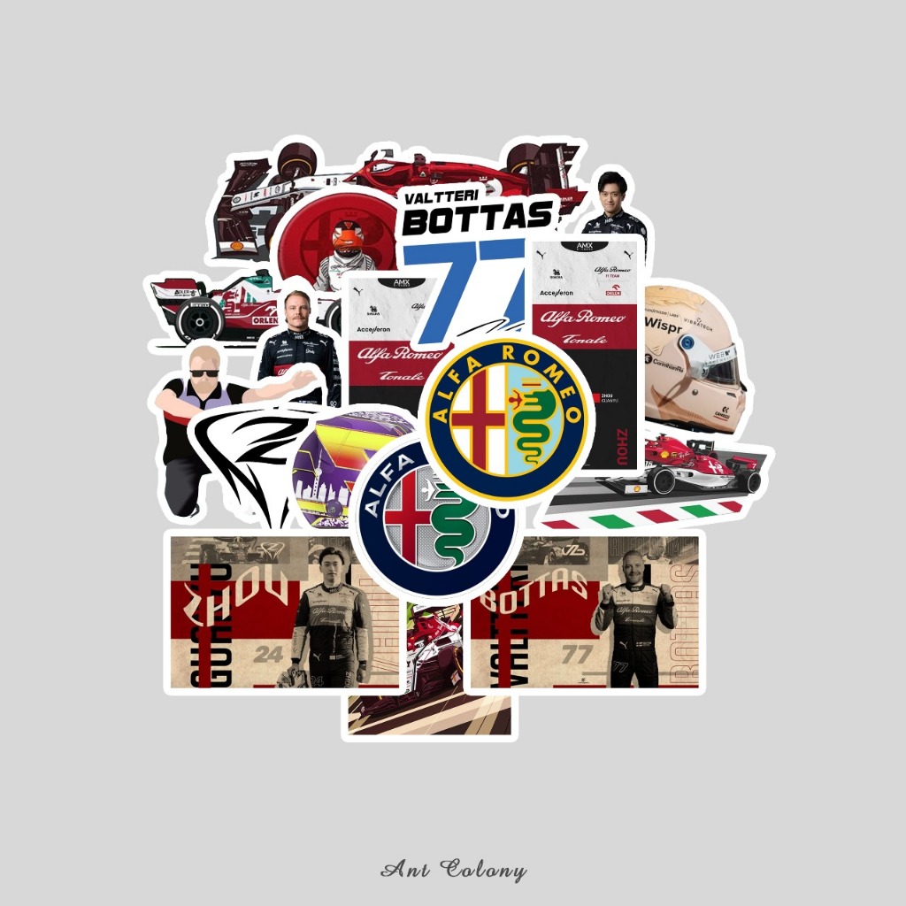 Sticker Pack Formula 1 F1 Sticker Vinyl Doff Lamination | Alfa Romeo ...