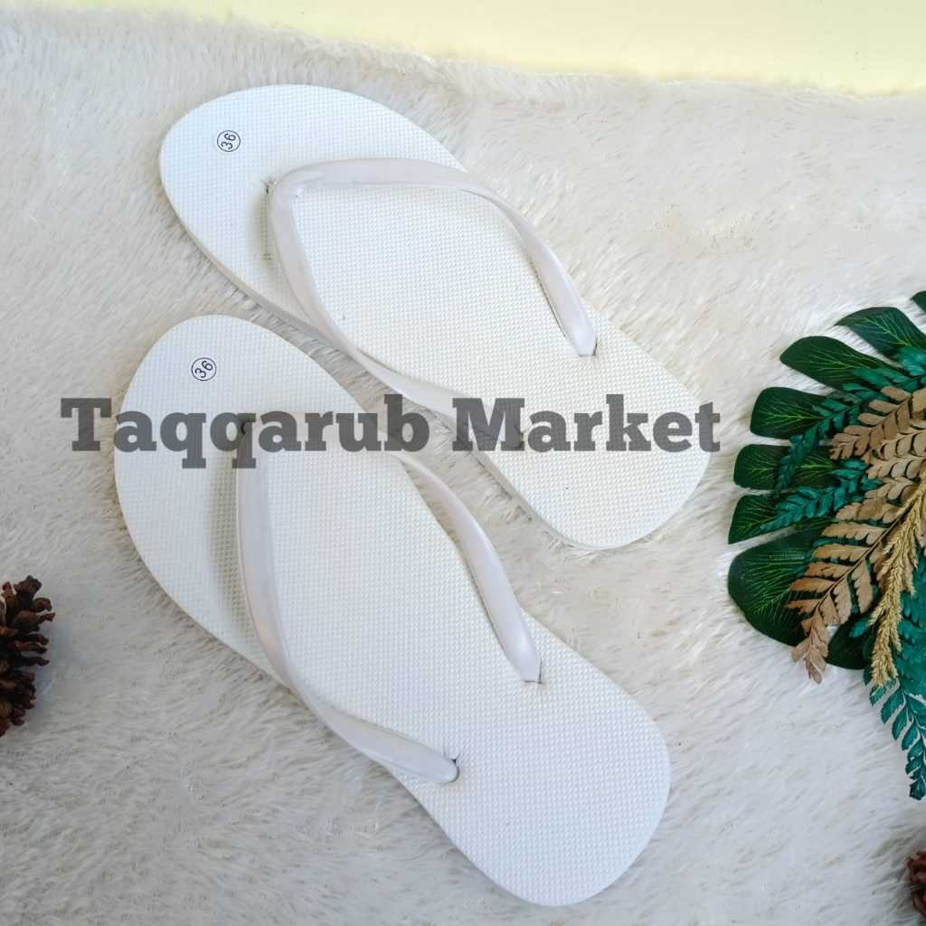 PUTIH Plain White Hajj Umrah Flip-flops Sandals Rubber Material/Umroh ...