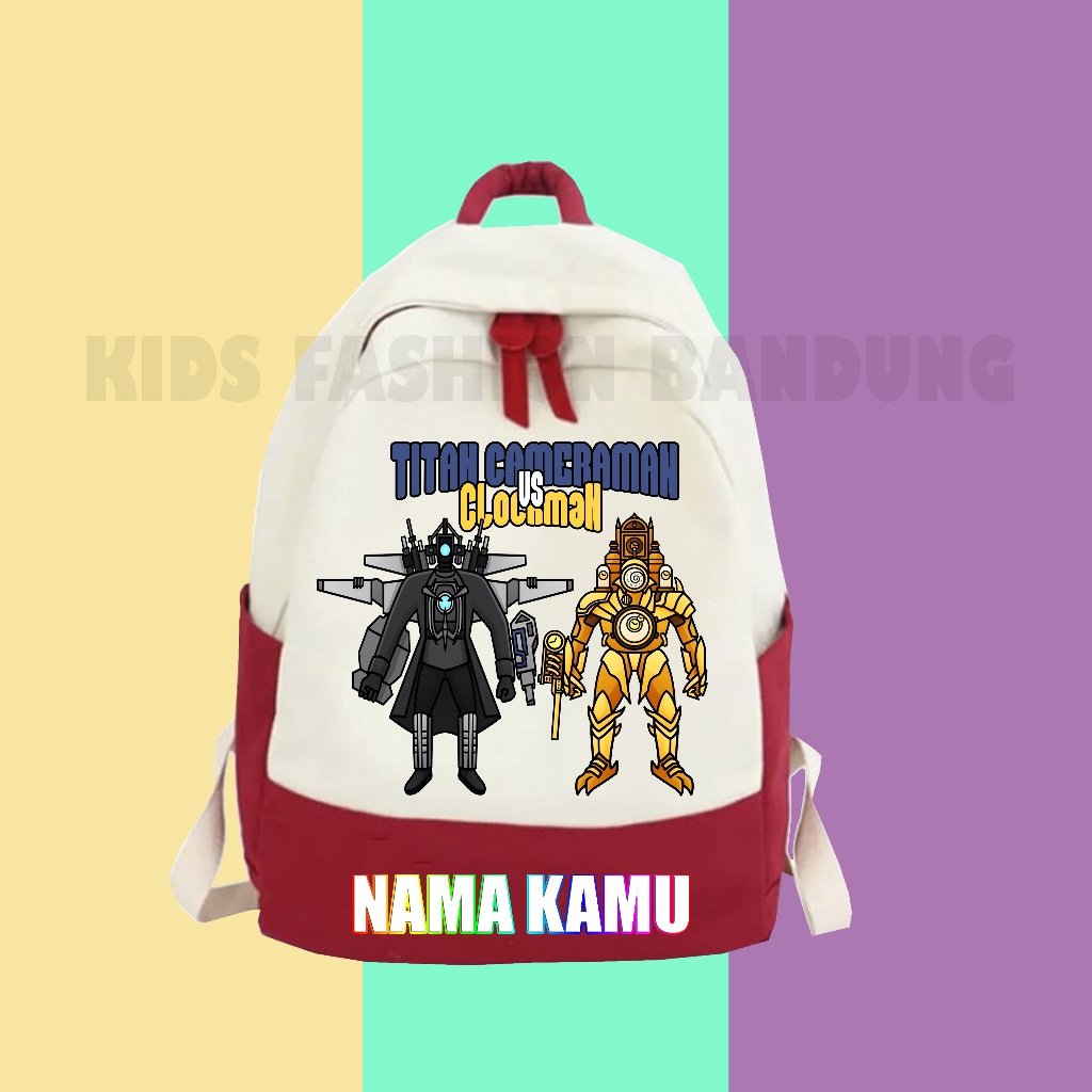 Titan CAMERAMAN VS TITAN CLOCK MAN Kids BACKPACK BACKPACK | Shopee ...