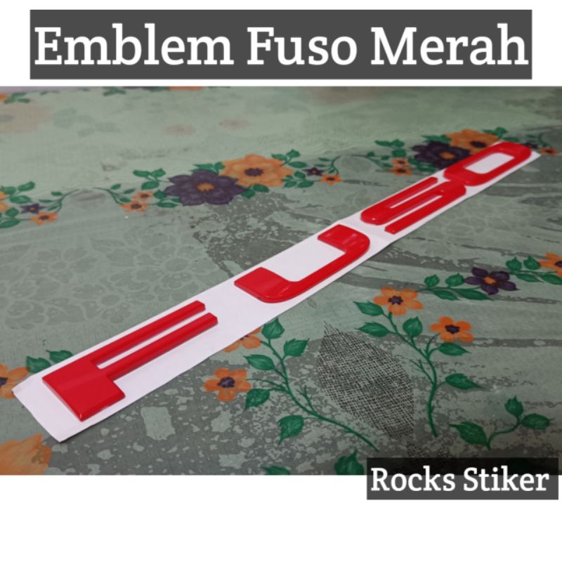 MERAH Fuso center L300 Car Logo emblem Red Color Already With Adhesive ...