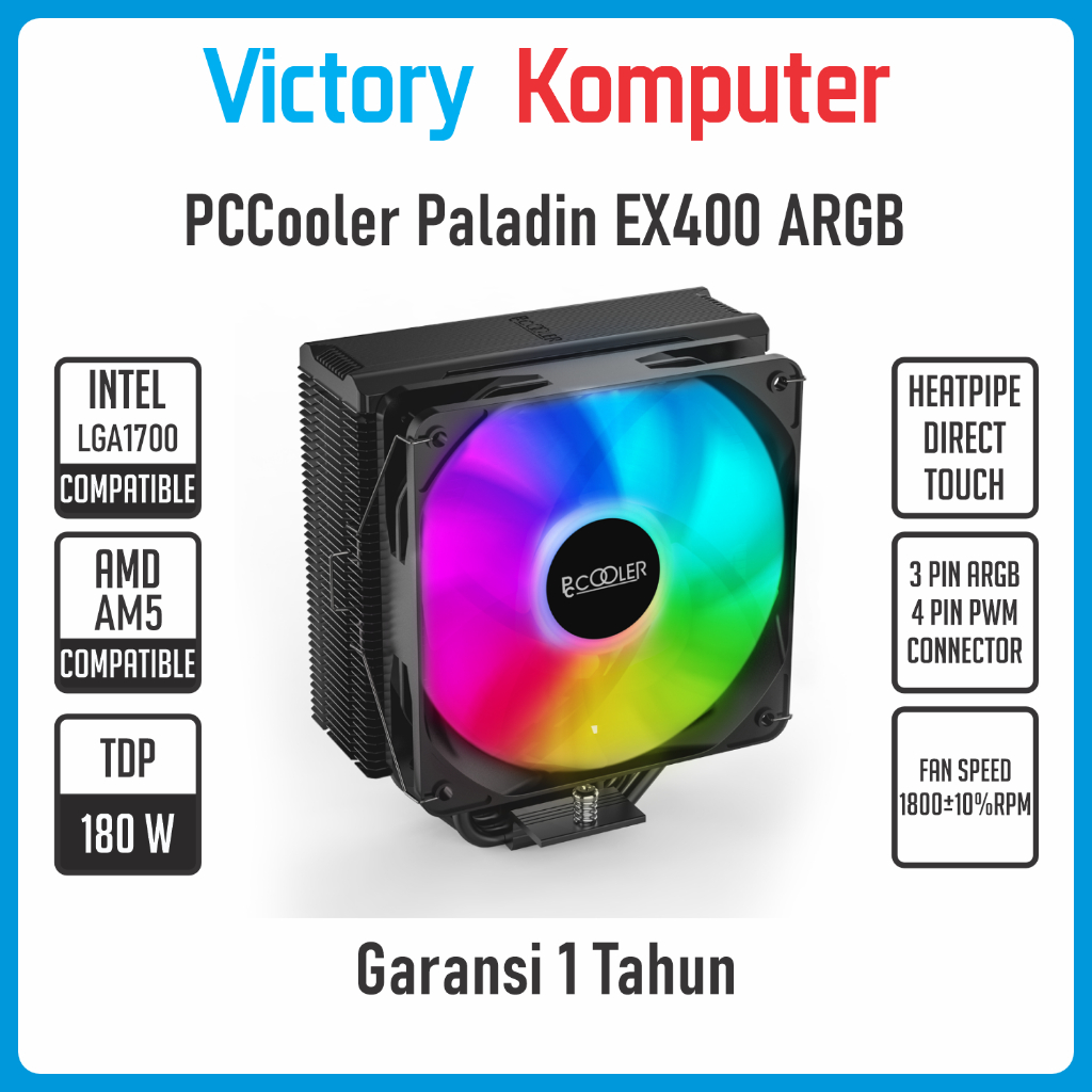 Cpu Cooler PCCooler Paladin EX400 ARGB (Intel/AMD) TDP 180 Watt HSF ...