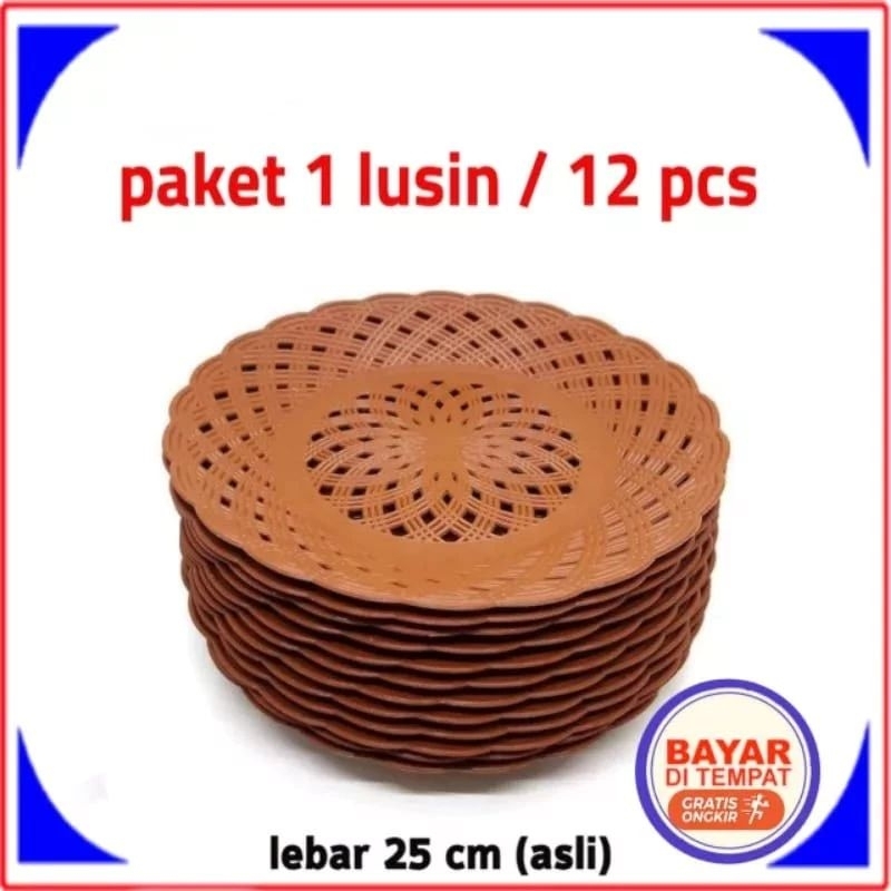 Plastic Rattan Plates Dozens Of 12pcs | Shopee Philippines