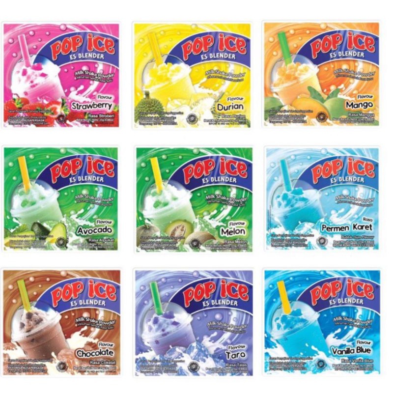 Pop Ice Sachet Blender Ice Drink 25 gr BPOM/ Pop Ice Sachet PRICE 1 ...