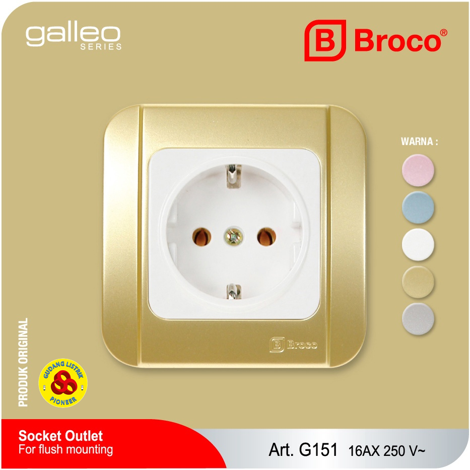 Broco Gold Socket Galleo G151 Champagne Gold Ground Socket | Shopee ...