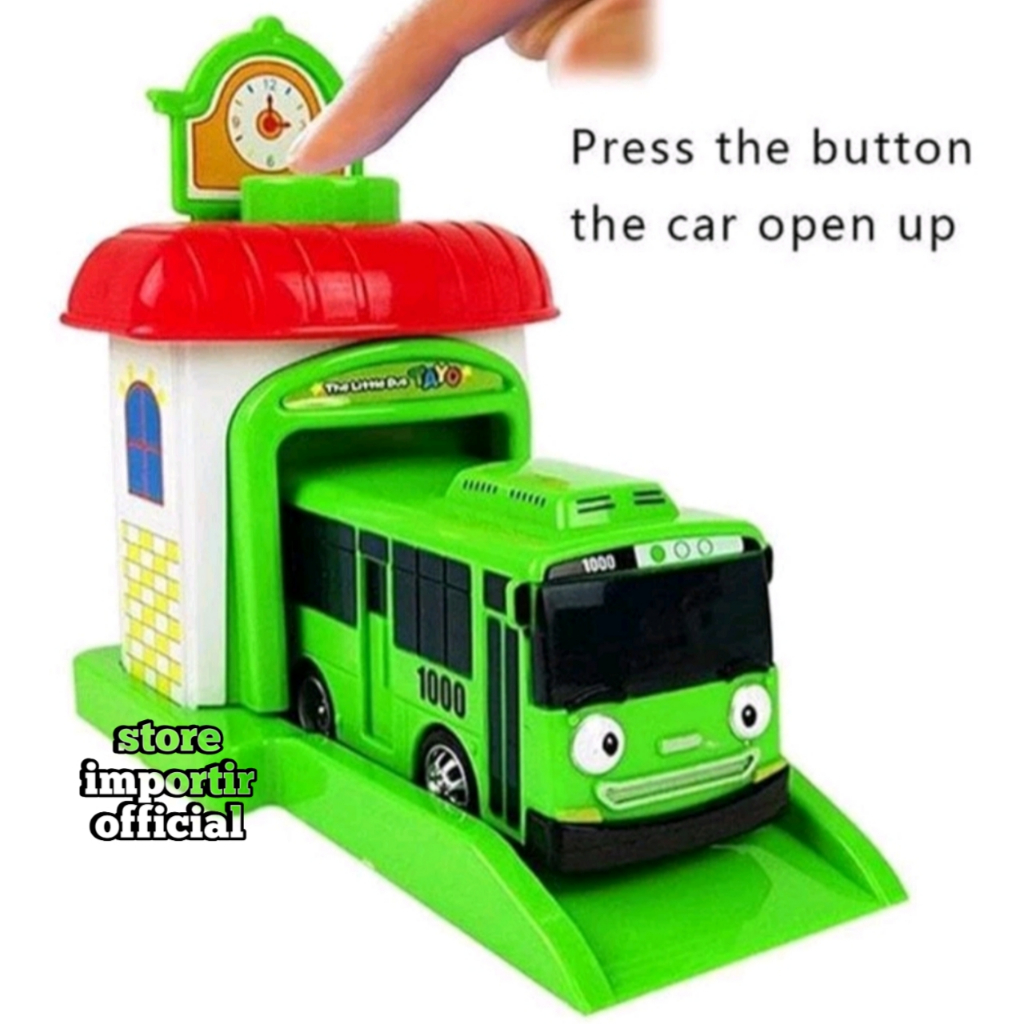 Little Bus Station MT 42 Children's Toy Pull Back Bus Garage Set | Tayo ...