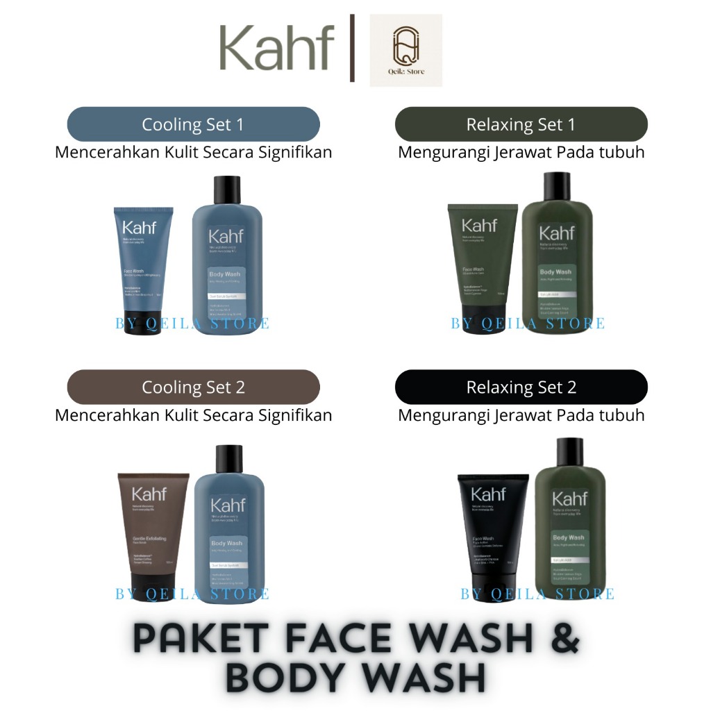 QEILA - Kahf Men's Facial Care Cleansing Package | Kahf Face Wash & Body Wash Package | Shopee ...