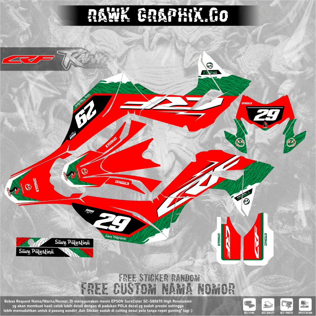 Decal CRF 150 L FULL BODY Design BY RAWKGRAPHIX Design RWK 05 ALAALA ...