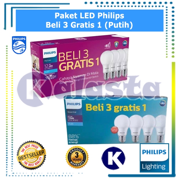 PUTIH Philips LED Essential Lamp Package 5W 7W 9W 11W White - LED ...