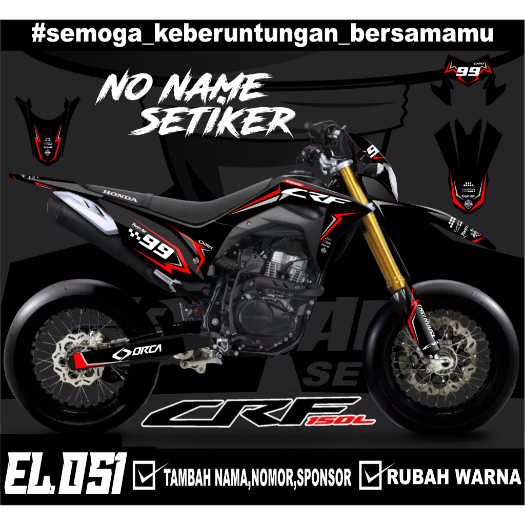 CRF 150 L(el051) decal Sticker - minimalist Fullbody-CRF 150 L Trail ...