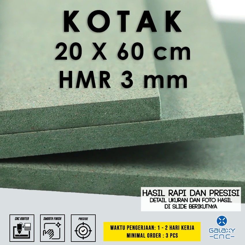 HIJAU Box 20 x 60 cm - HMR 3 mm thick - HMR Board / Green MDF Board ...