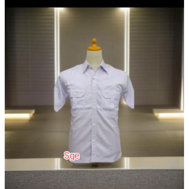 KATUN HITAM KEMEJA PUTIH Pdh PDL PNS Shirt White Black Men Short Sleeve ...