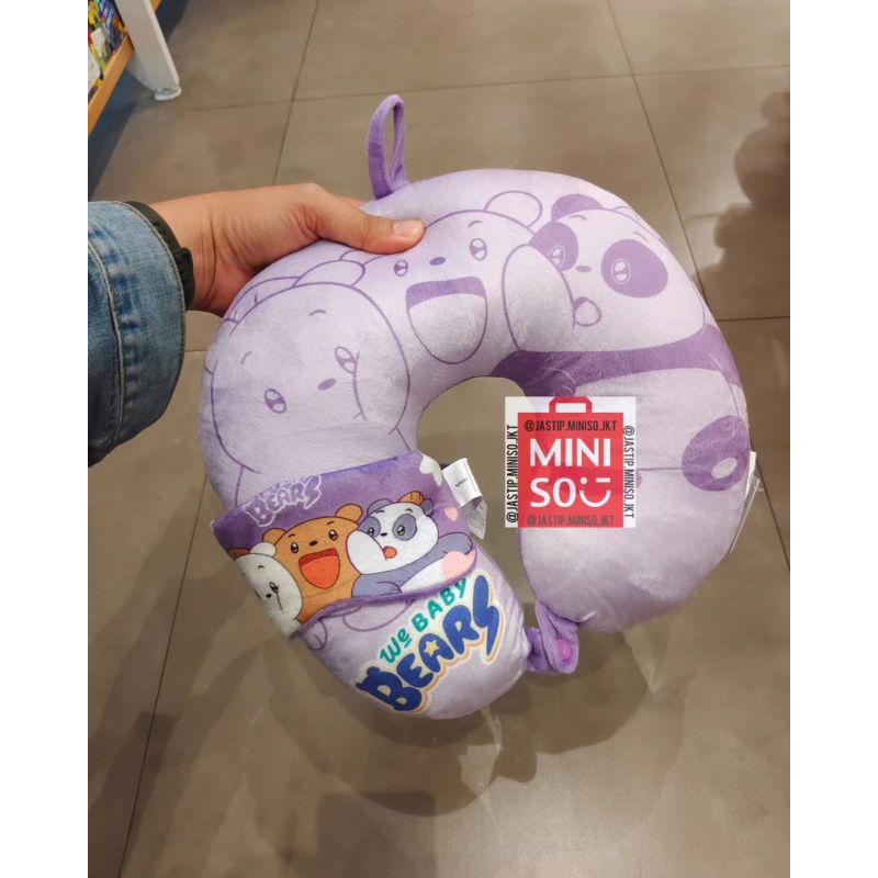Miniso Neck Pillow With Dacron Material+Sleep Mask WE BABY BEARS ...