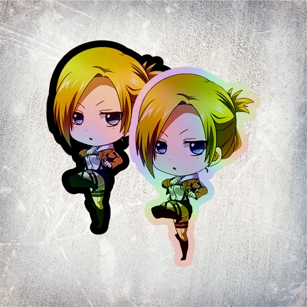 Anime CHIBI ANNIE LEONHART ATTACK ON TITAN HOLOGRAM STICKER (SHINGEKI ...