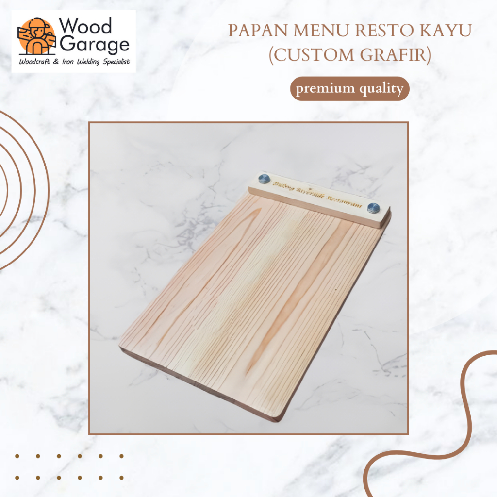KAYU Wooden restaurant menu board / custom engraved A4 restaurant menu ...