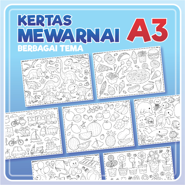 A3 Coloring Paper Various Themes / Coloring Sheet Poster | Shopee ...