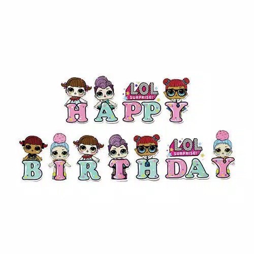 Garland flag banner bunting flag birthday happy birthday LOL Surprise ...
