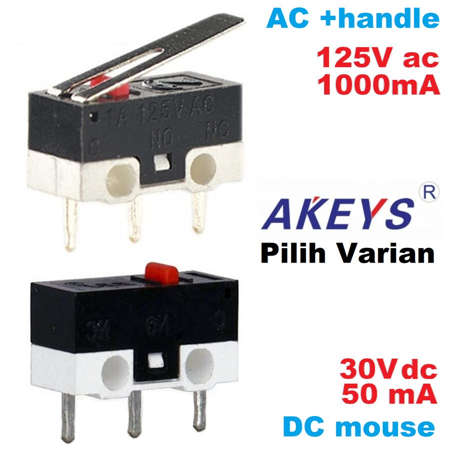 TOMBOL Micro LIMIT PUSH SWITCH BUTTON CLICK MOUSE MINI ON/OFF SWITCH ...