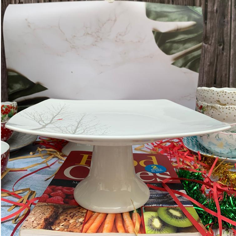 Winter Cake Stand Footed Plate/Rectangular Cake Serving Plate With Legs ...