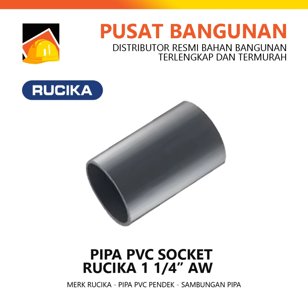Sock AW 1 1/4" RUCIKA BRAND PVC PIPE FITTINGS | Socket | Sok | Socket ...