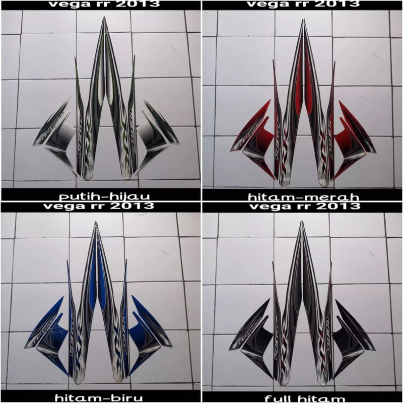 MERAH 2013 VEGA RR BODY LIS STRIPING STICKER BLACK RED BLUE WHITE ...