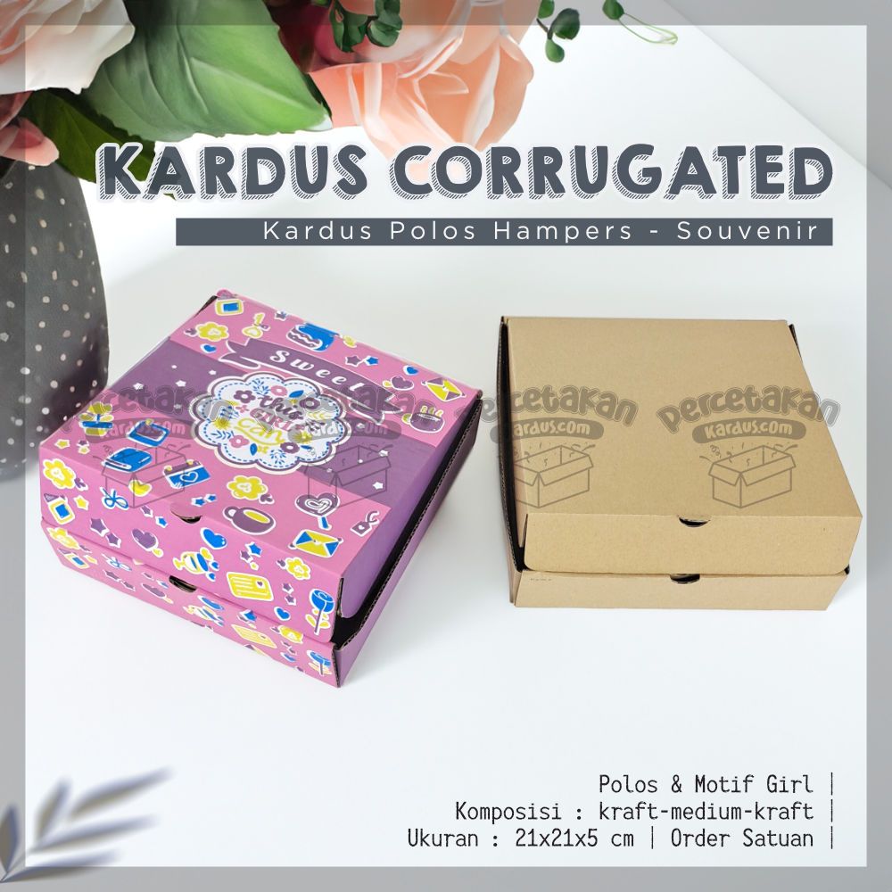 Corrugated Cardboard 21x21x5 CM | Die Cut | Cardboard Box | Pizza ...