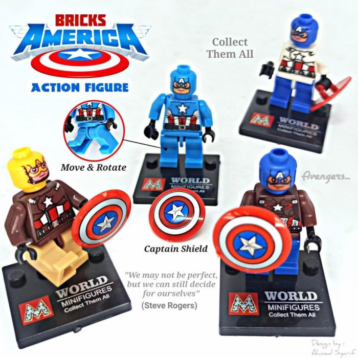 Captain America Character Brick Lego Roboman Mini Figure Toy | Shopee ...
