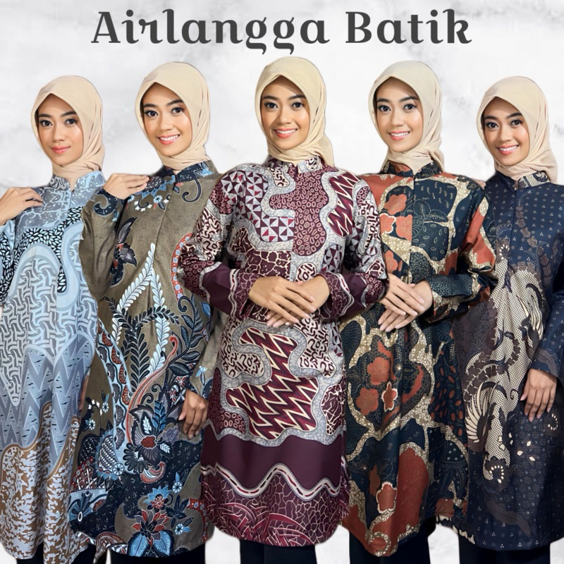 MODERN WOMEN'S WORK BATIK TUNIC TOP WITH SHANGHAI NECK, OFFICE UNIFORM ...