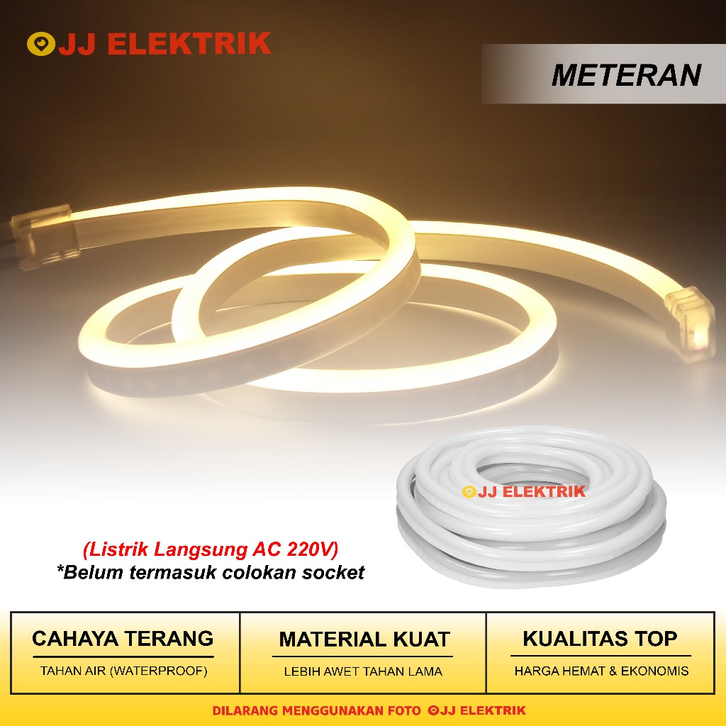 Neon Flex LED 220V Warm White Per Meter - LED Strip Hose Lights for ...