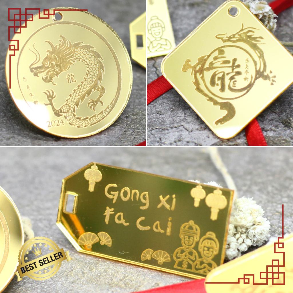 GANTUNGAN Chinese New Year Sincia Hanger Hang Tag Acrylic Laser Cut ...