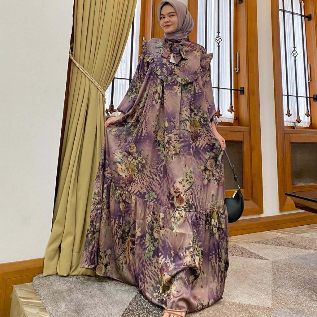 LNY Melisa Muslim Women's Gamis Silk Silk All Size XL Busui Friendly ...