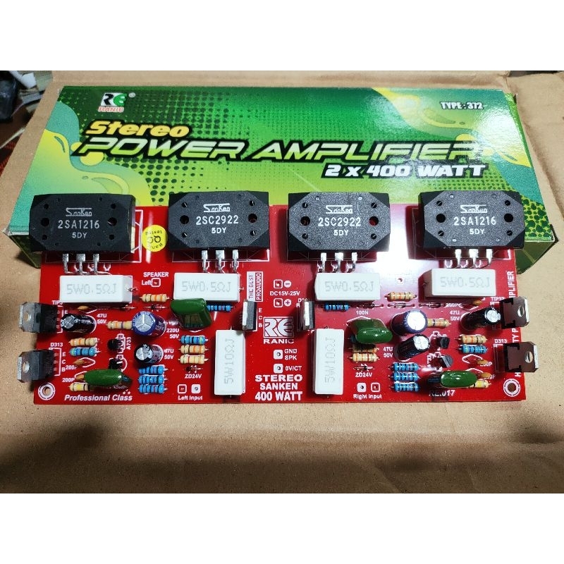 2x400 Watt Stereo Power Amplifier Kit Plus Final 2SC2922 2SA1216 ...
