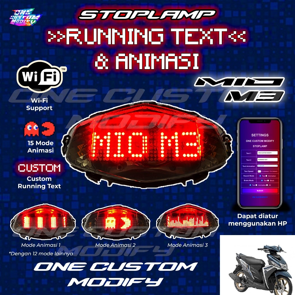 Stoplamp Running Text Animation Mio M3 Rear Brake LED Light ...