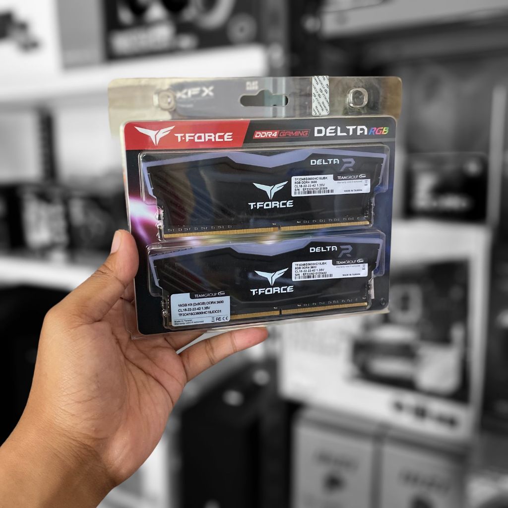 Team Memory Delta Tforce RGB 2x8GB PC 3600 DDR4 - Black | Shopee ...