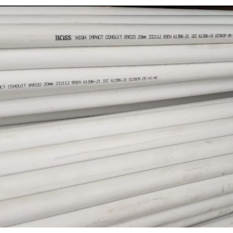 PUTIH Boss Pipe 20mm White Conduit High Impact Pipe B9020 BOSS 20 mm ...