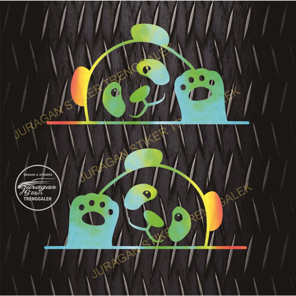 Peeping panda cutting Sticker For Car Mirror And Motorcycle Body ...