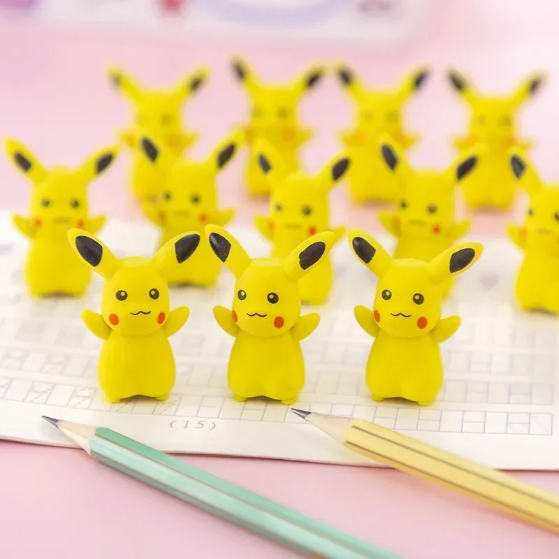 Pikachu Figure Rubber Pencil Eraser / Pokemon Anime Character Eraser ...