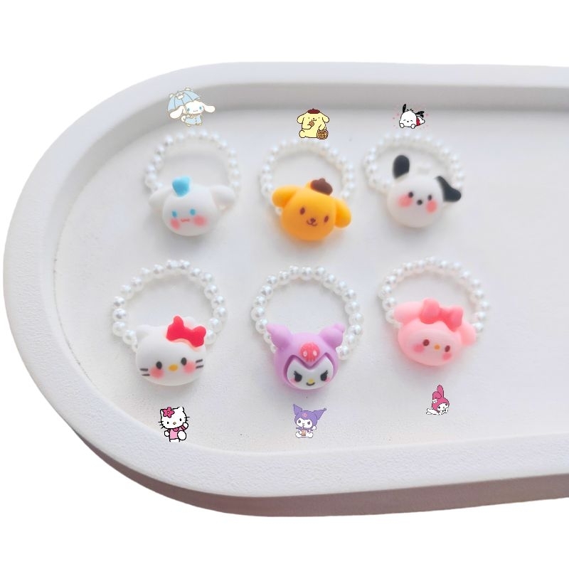 Sanrio BEADS RINGS CUTE CHILDREN'S RINGS CHINESE CHARACTER KUROMI ...