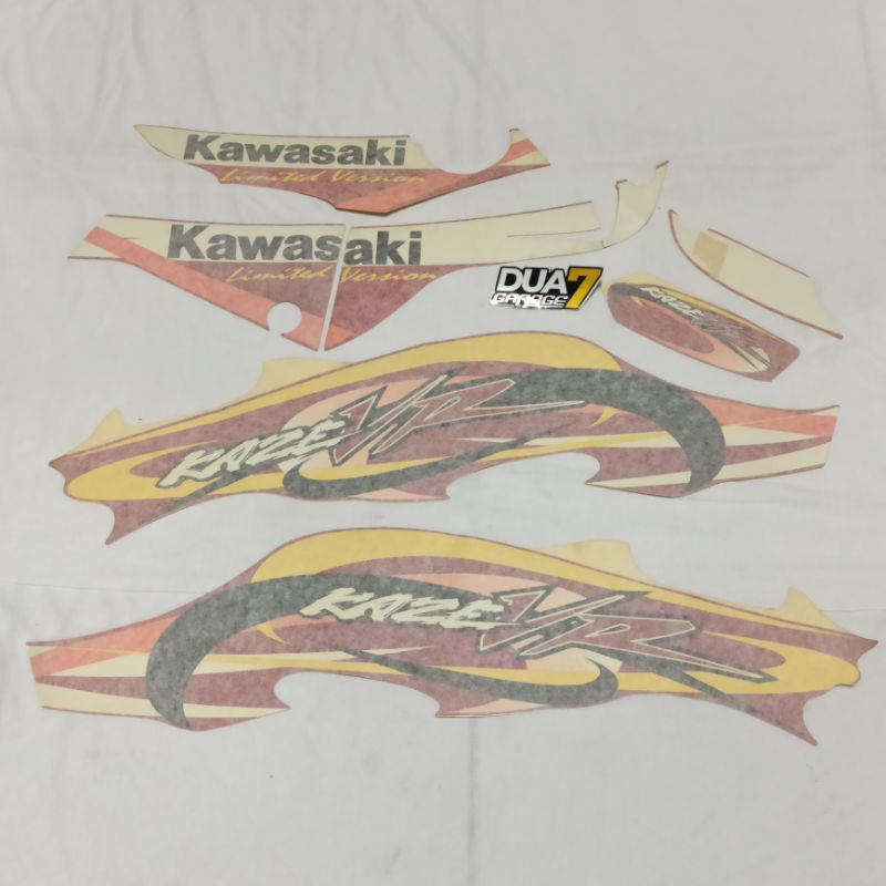 MERAH Kawasaki Kaze VR limited edition Red Laminate striping Trim ...