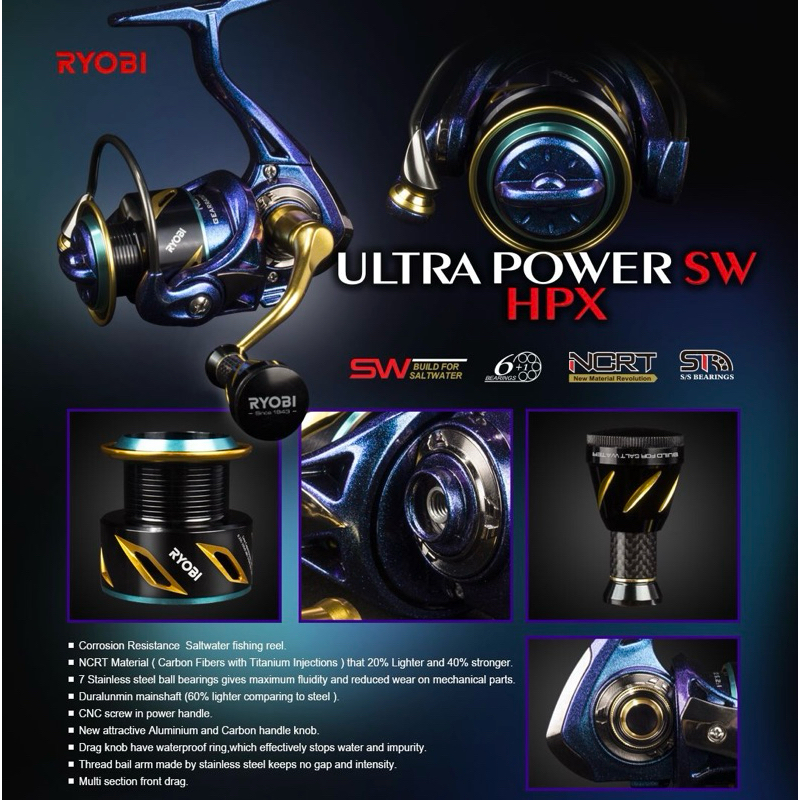 Ryobi Ultra Power SW Hpx Reel and Limited Edition Saltwater Resistant ...