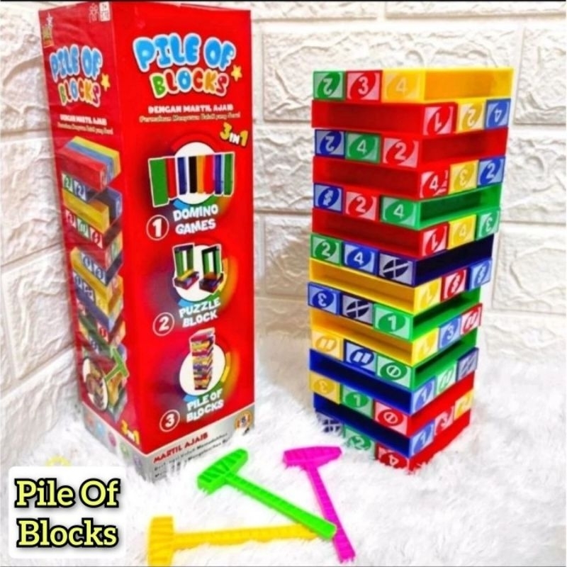Pile Of Blocks Tower Stacko Toy - Building Blocks Family Kids Game for ...