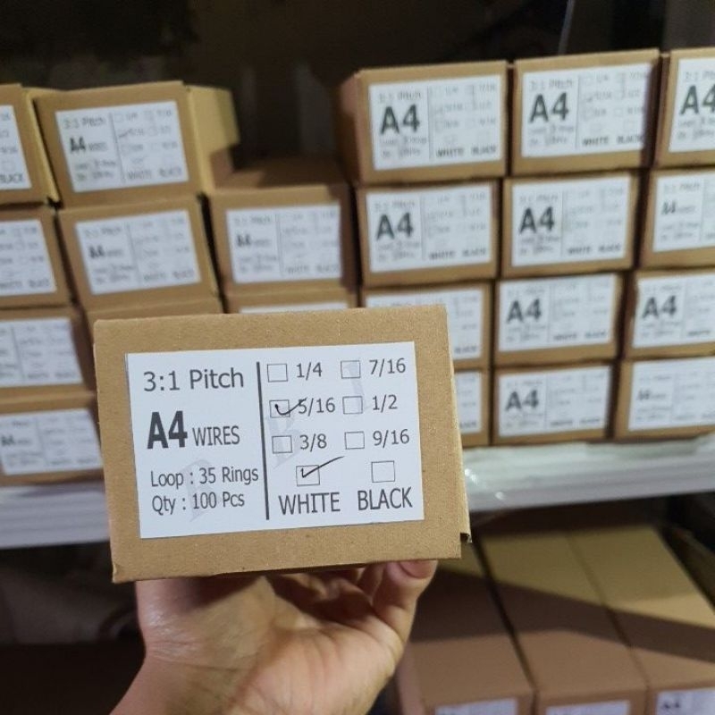 Spiral Wire Volume (No.5) 5/16 Ring Volume Wire 3:1 1 box contains 100pcs 35 or 38 loops A4 and ...