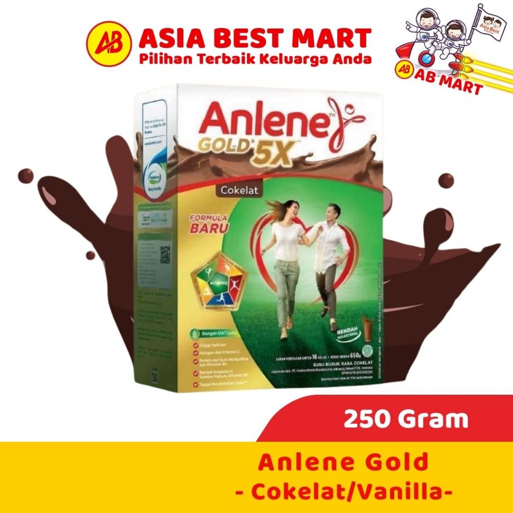 Anlene Gold Plus 5X Hi-Calcium 250gr Chocolate Vanilla Milk Powder ...