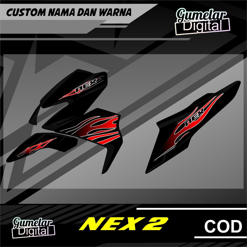 MERAH Simple STRIPPING SUZUKI NEX 2 Cool VIRAL Red Fire Already Cut ...