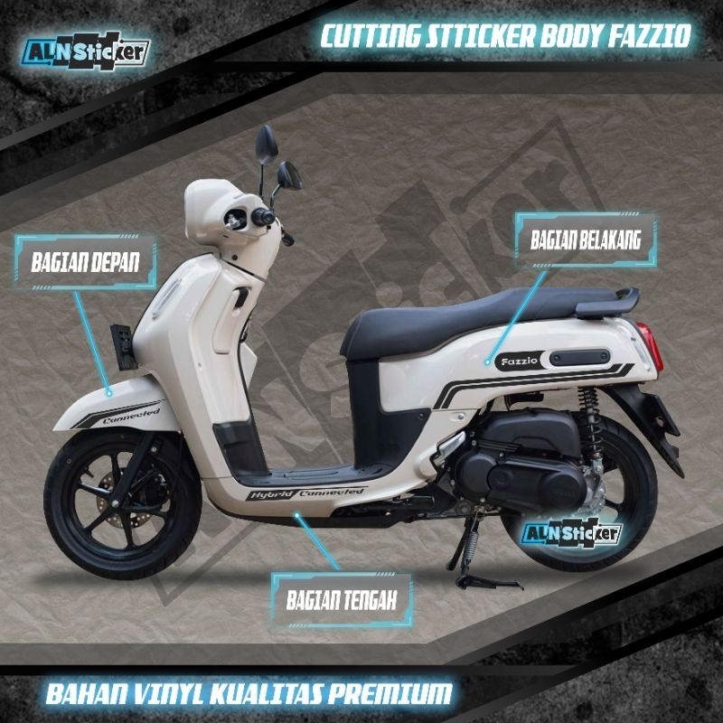 Yamaha Fazzio hybrid connected Cutting Trim Sticker/Yamaha Fazzio ...