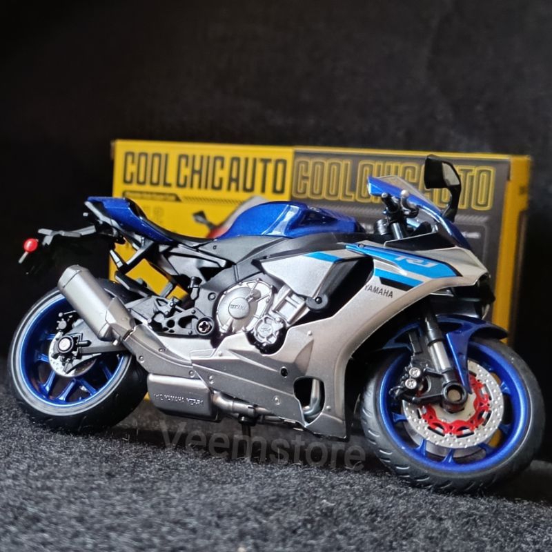 Die Cast 1:12 Yamaha YZF-R1 [CCA] Blue Silver | Shopee Philippines