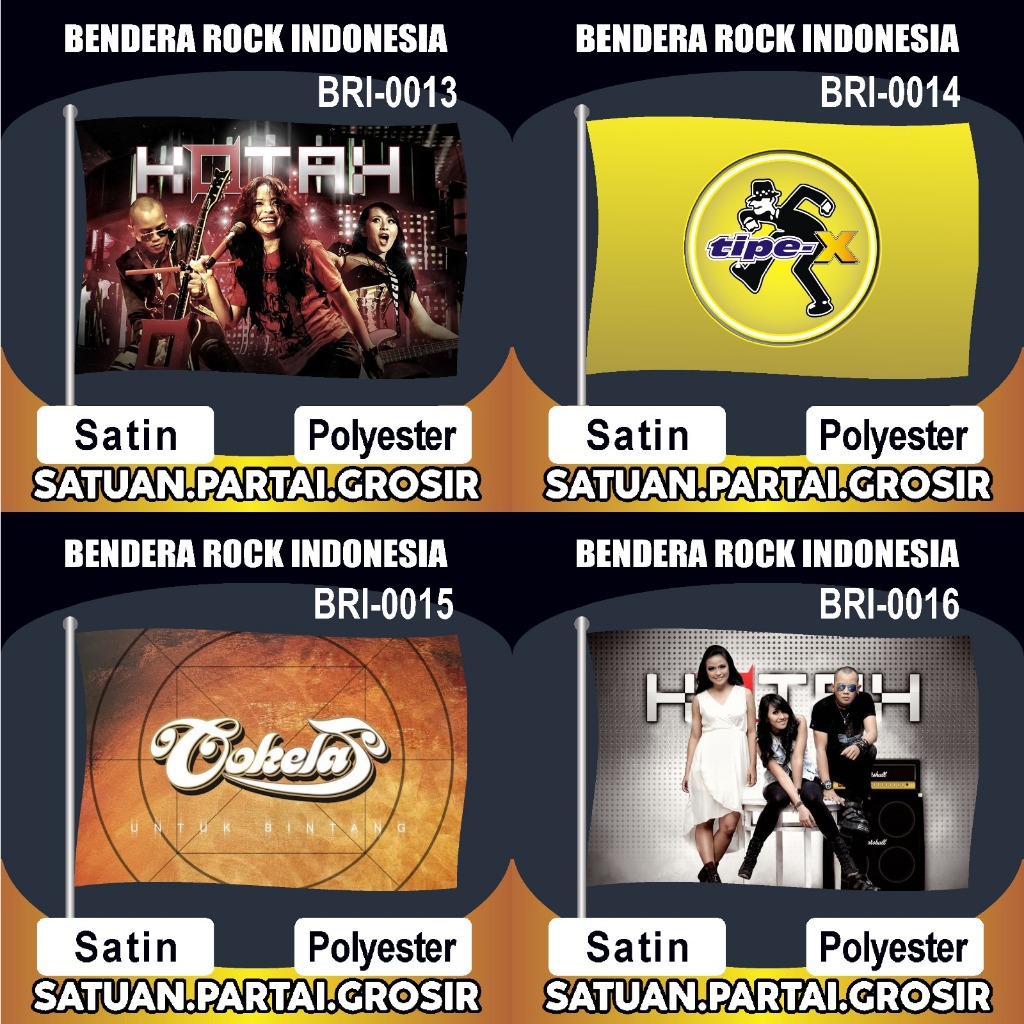 Print Flag Motif Rock Indonesia V.04/Miniflag Motif Rock Indonesia Band ...