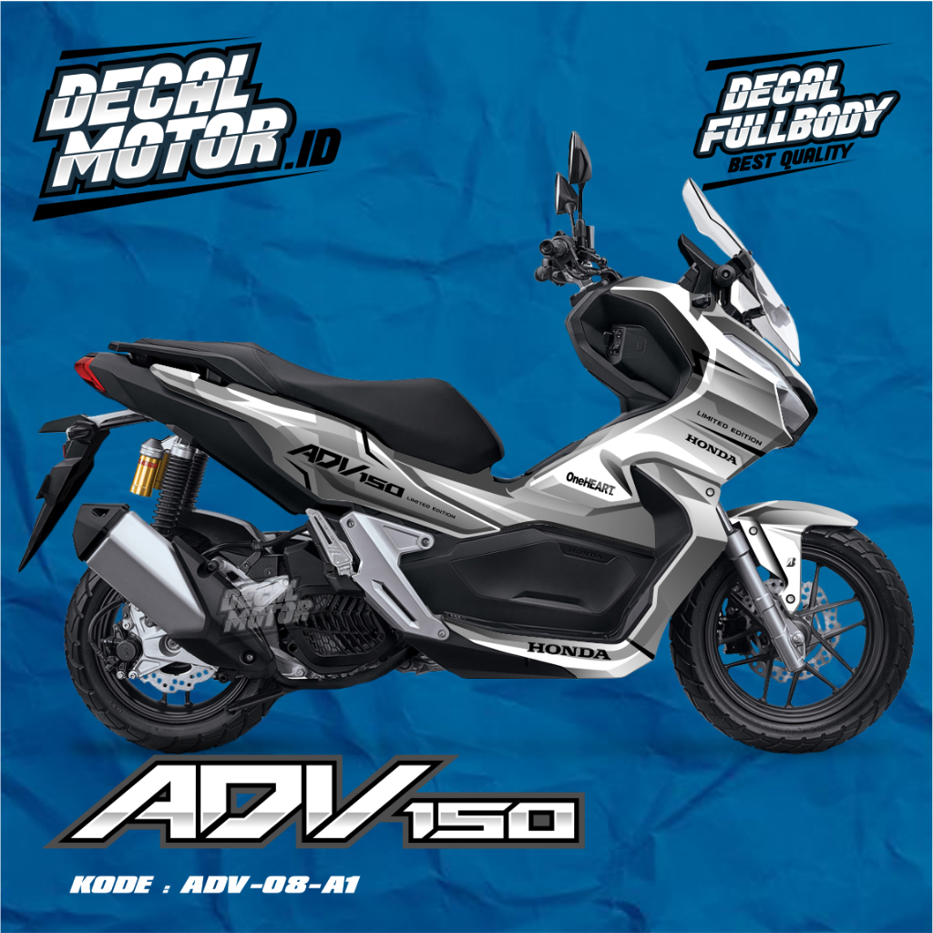 Custom Honda ADV150 Full Block Silver Full Body Decal Latest Design ...