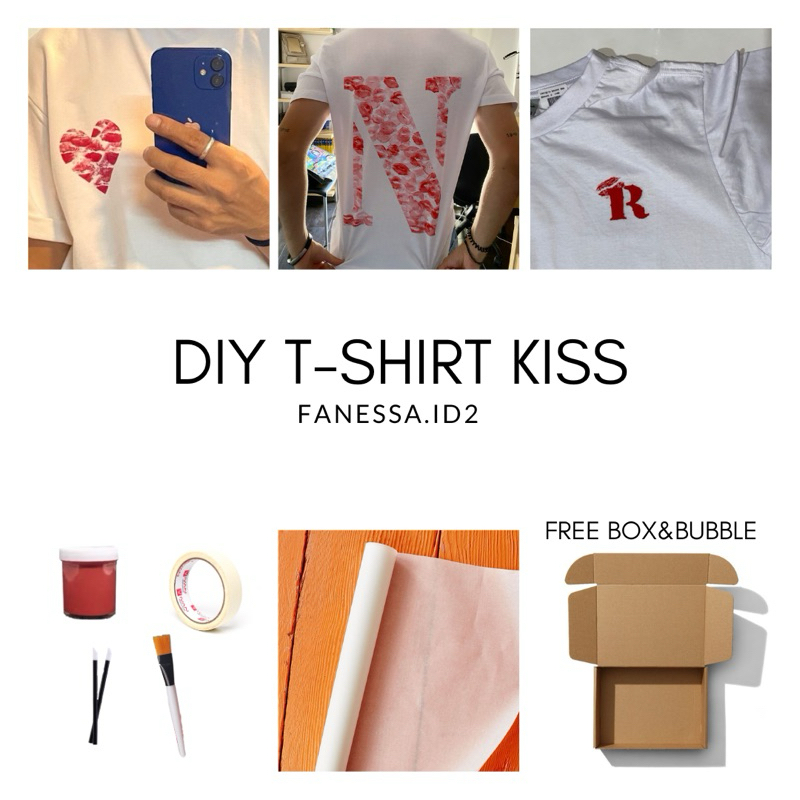(freebox & Ironing Paper)DIY T-SHIRT KISS| Your Own Lip Stamp | Own Lip KISS Clothes | Diy KISS ...