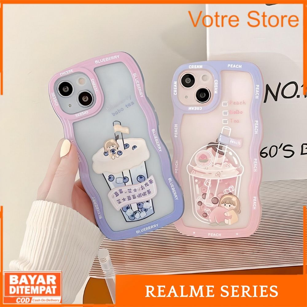 Case Realme C51S Note 50 Casing Pop Ice Wave Gradation Boba Blueberry ...